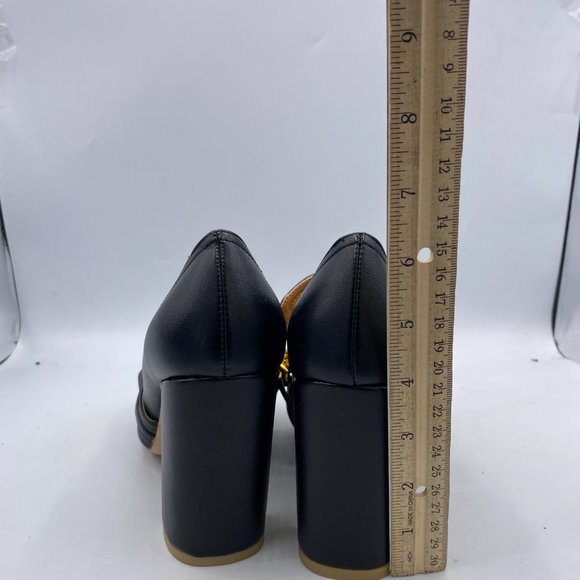 YDN | Shoes | Ydn Classic Chunky High Heel Square Toe Loafer Shoes With ...